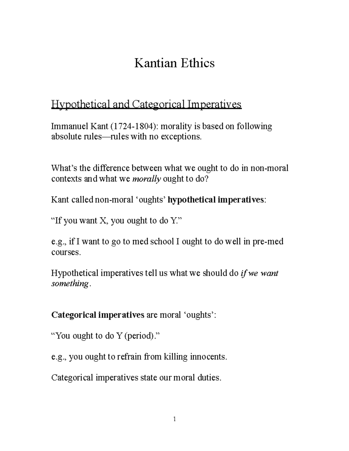 6-Kantian Ethics - This is the summary given by the professor and very helpful for study ...