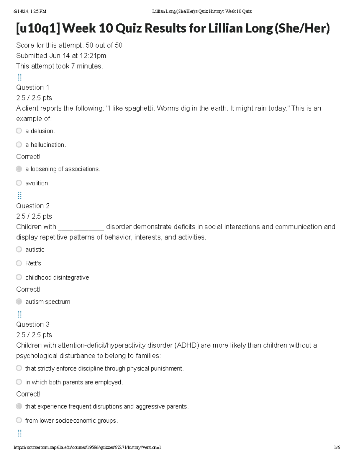 COUN5107 Week10Quiz - [u10q1] Week 10 Quiz Results for Lillian Long ...