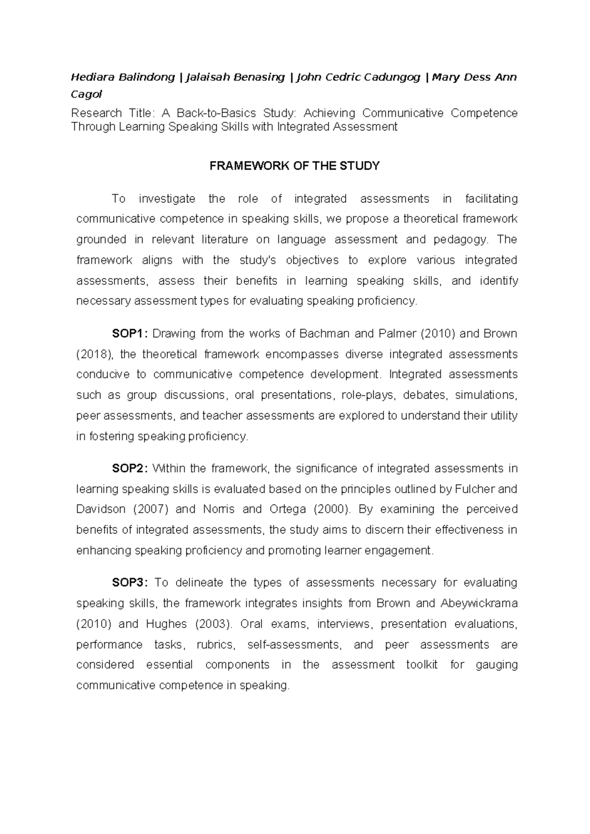 Framework of the Study - Hediara Balindong | Jalaisah Benasing | John ...