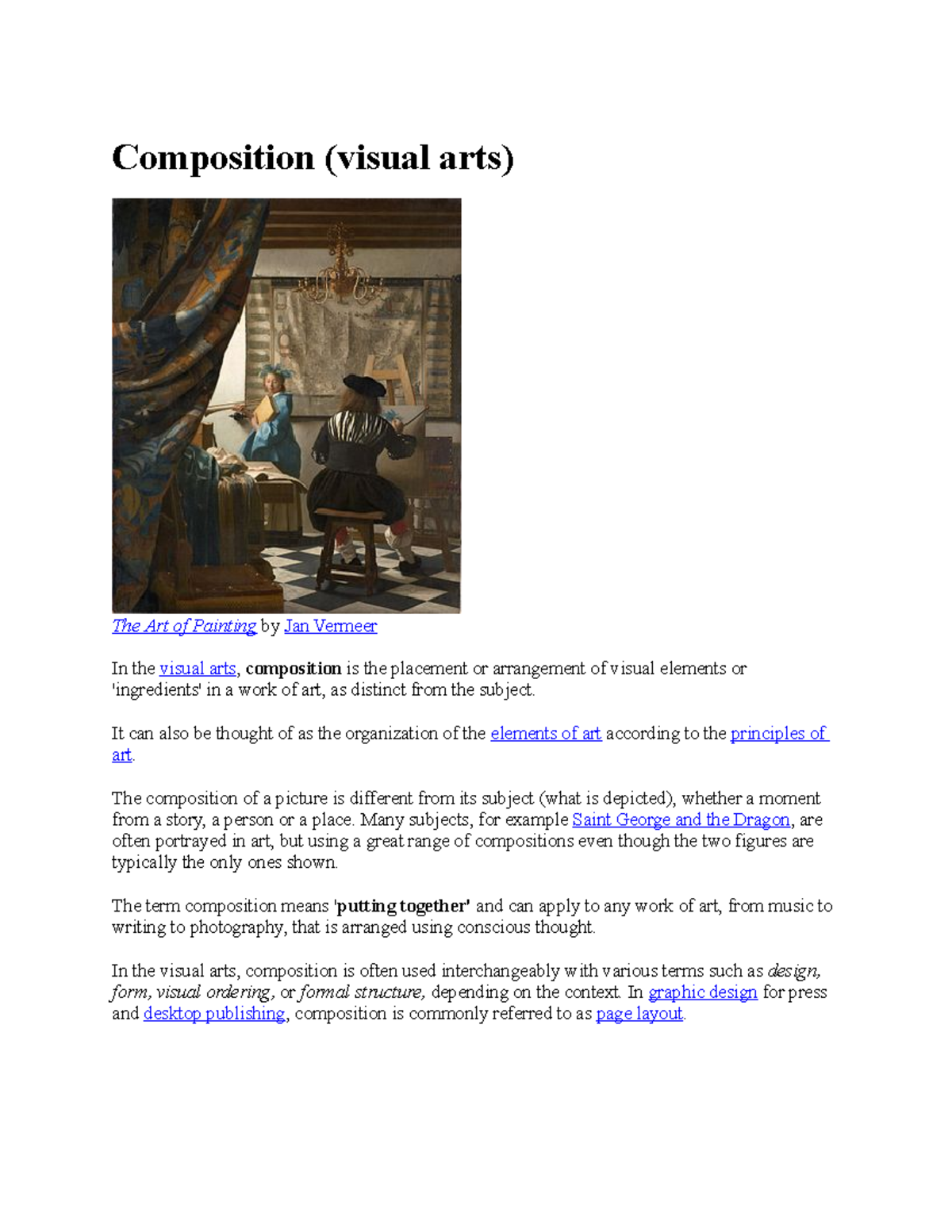Composition - principles and elements of art - Composition (visual arts ...