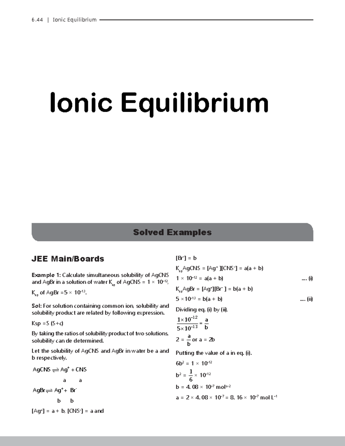 6. Ionic- Equilibrium- Exercise 2 - 4 4 | Ionic Equilibrium Solved ...