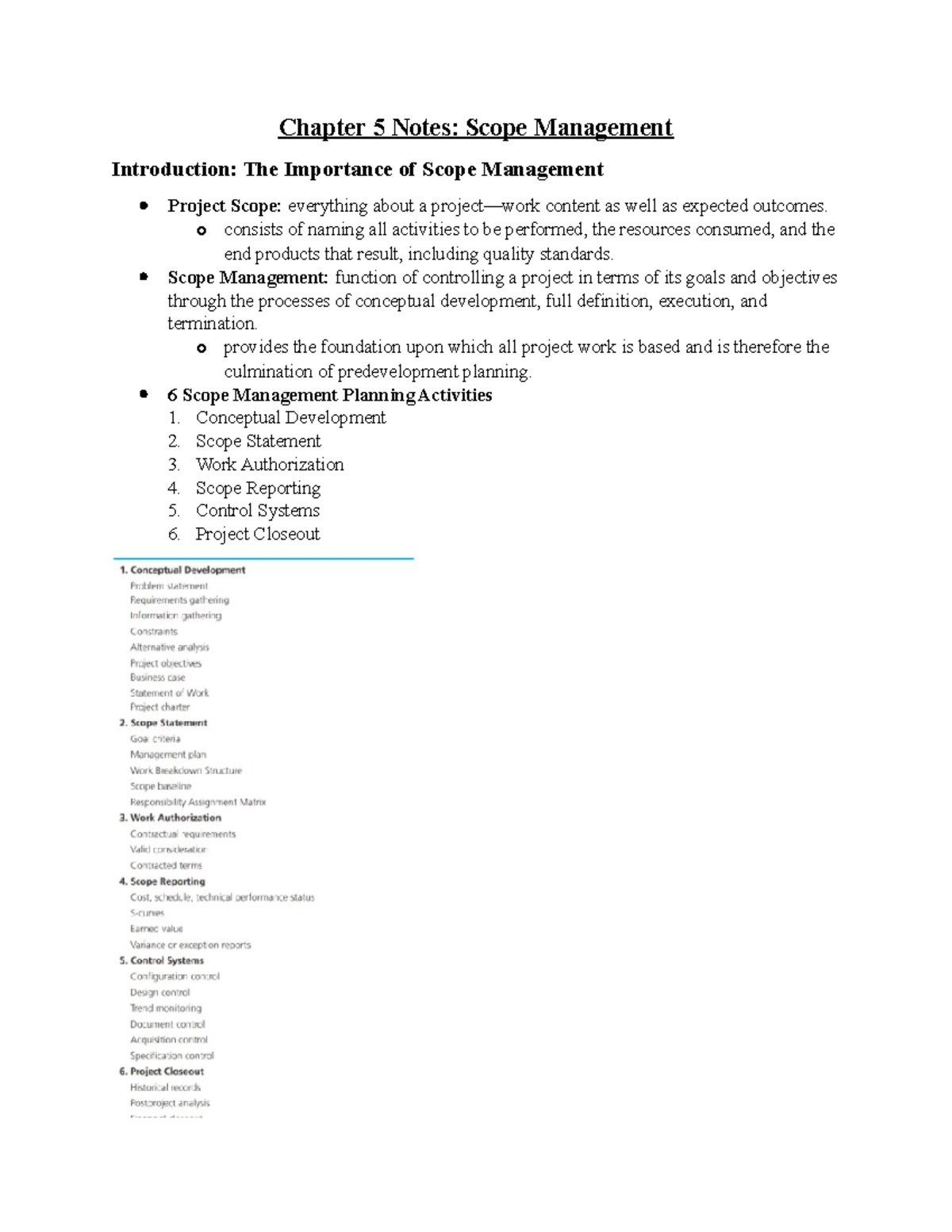 2021 – BMGT 422 Project Management - Ch 5 Notes - Chapter 5 Notes ...
