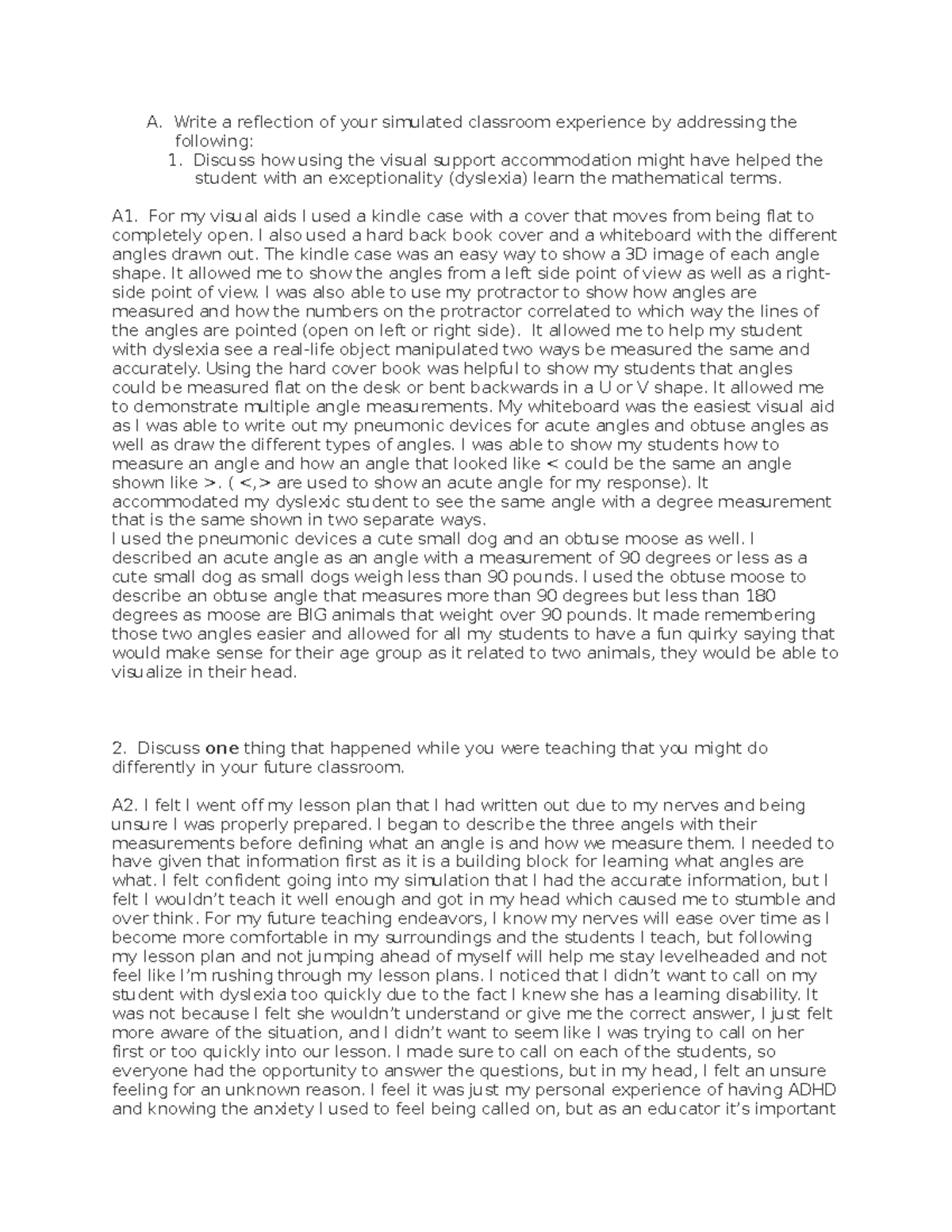 Task 2 D096 Fundementals of Diverse Learners - D096 - WGU - Studocu