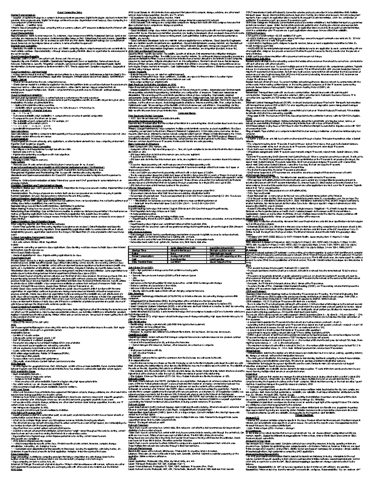 Cloud Computing Cheatsheet - Cloud Computing Intro Digital ...