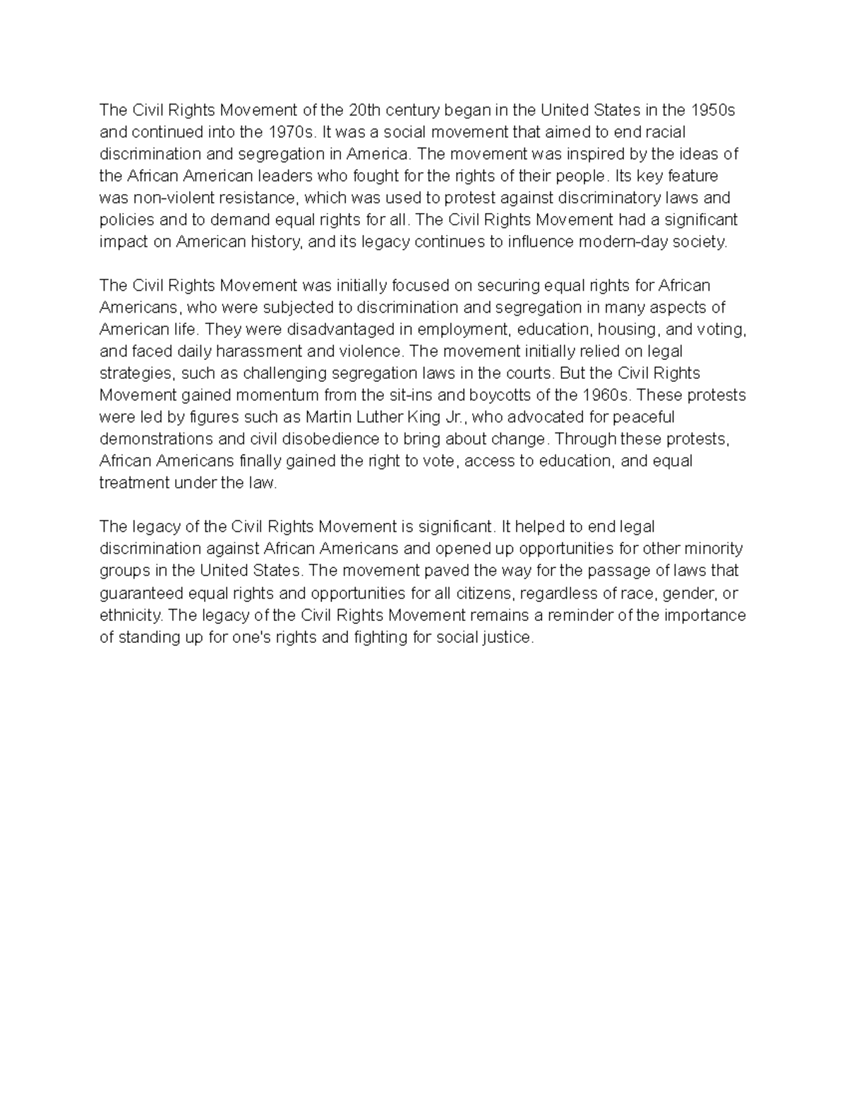 History of civil rights - The Civil Rights Movement of the 20th century ...