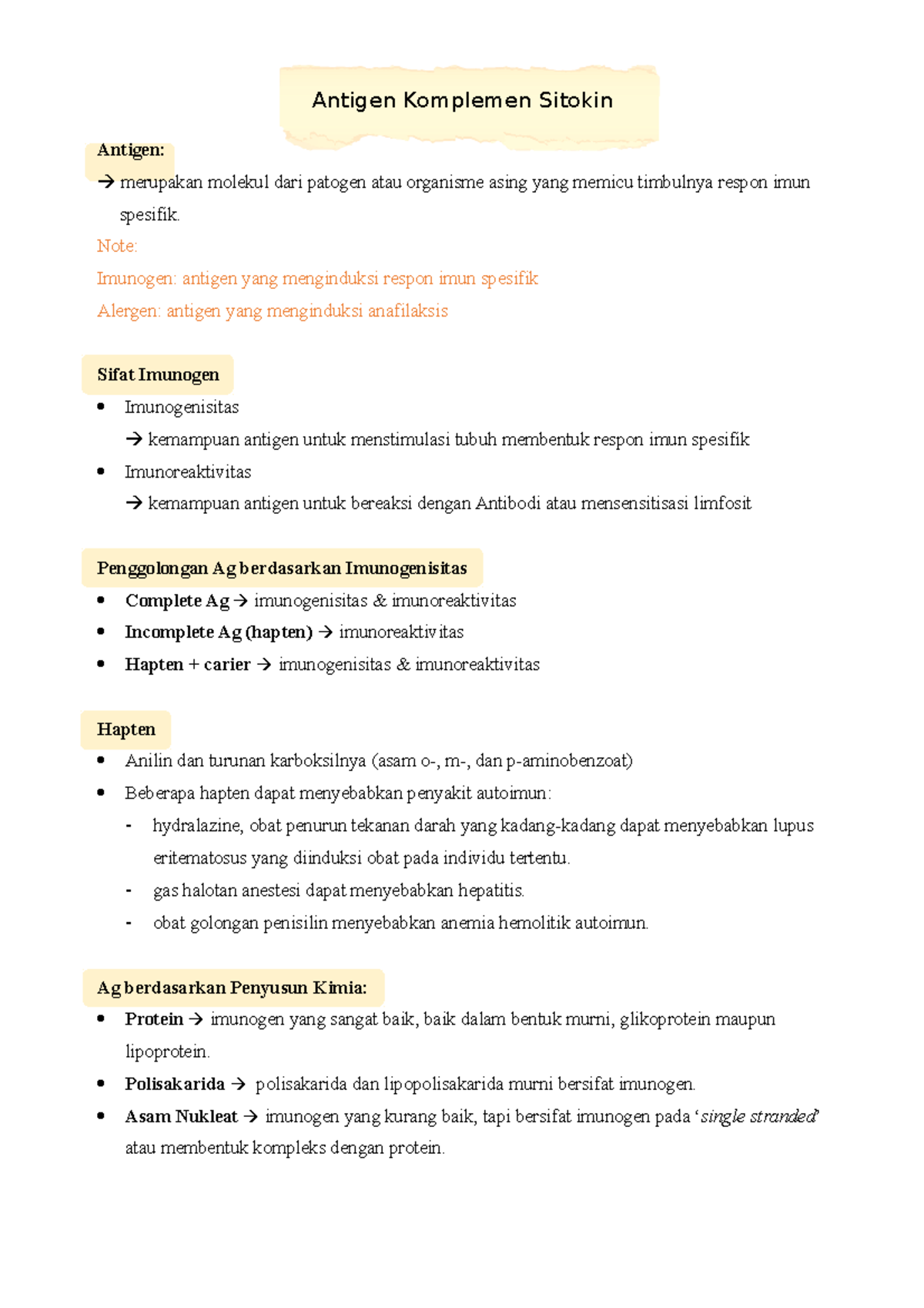 Antigen Komplemen Sitokin - Antigen Komplemen Sitokin Antigen ...