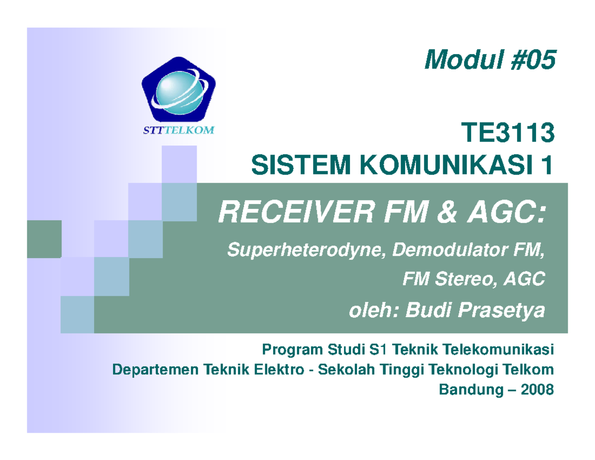 Modul 05 Siskom 1 Receiver FM - Modul TE3113TE SISTEM KOMUNIKASI ...