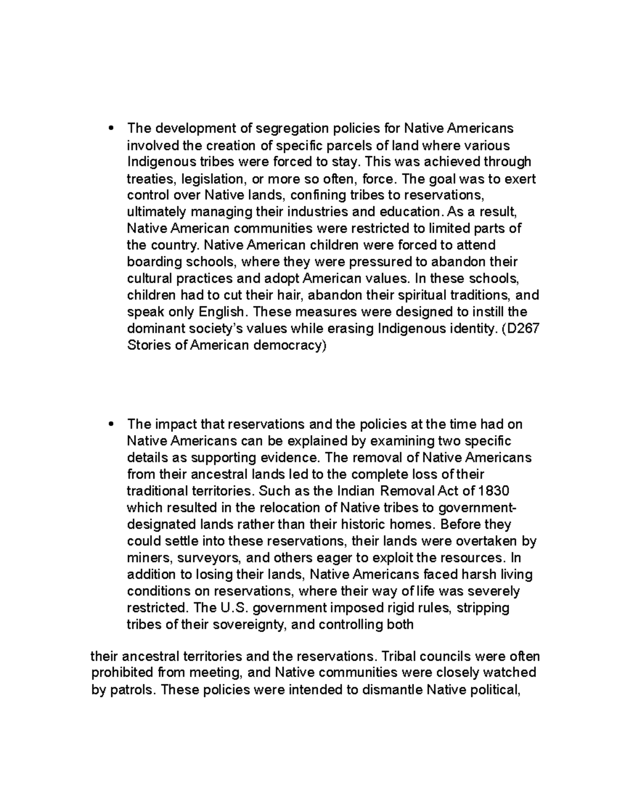 Task 3 D267 changed - Task 3 - The development of segregation policies ...