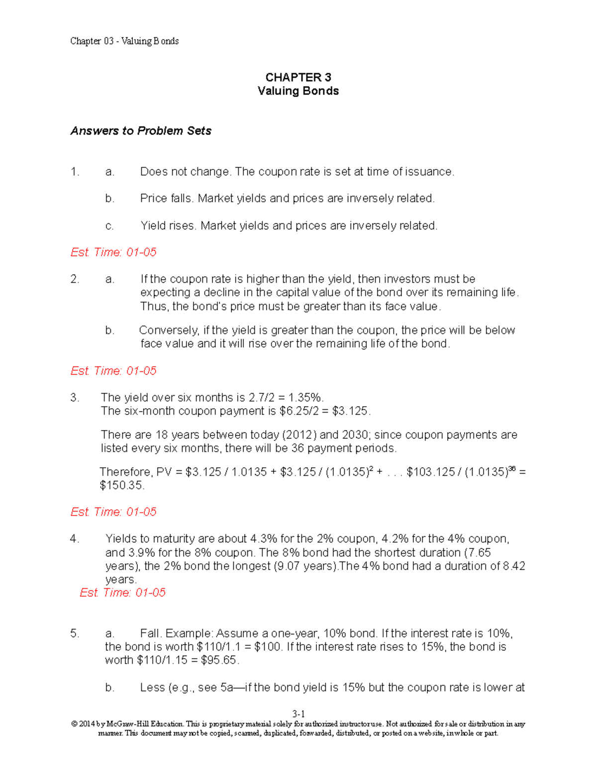 SMChap 003 - Correction of chapter 3 exercises - CHAPTER 3 Valuing ...