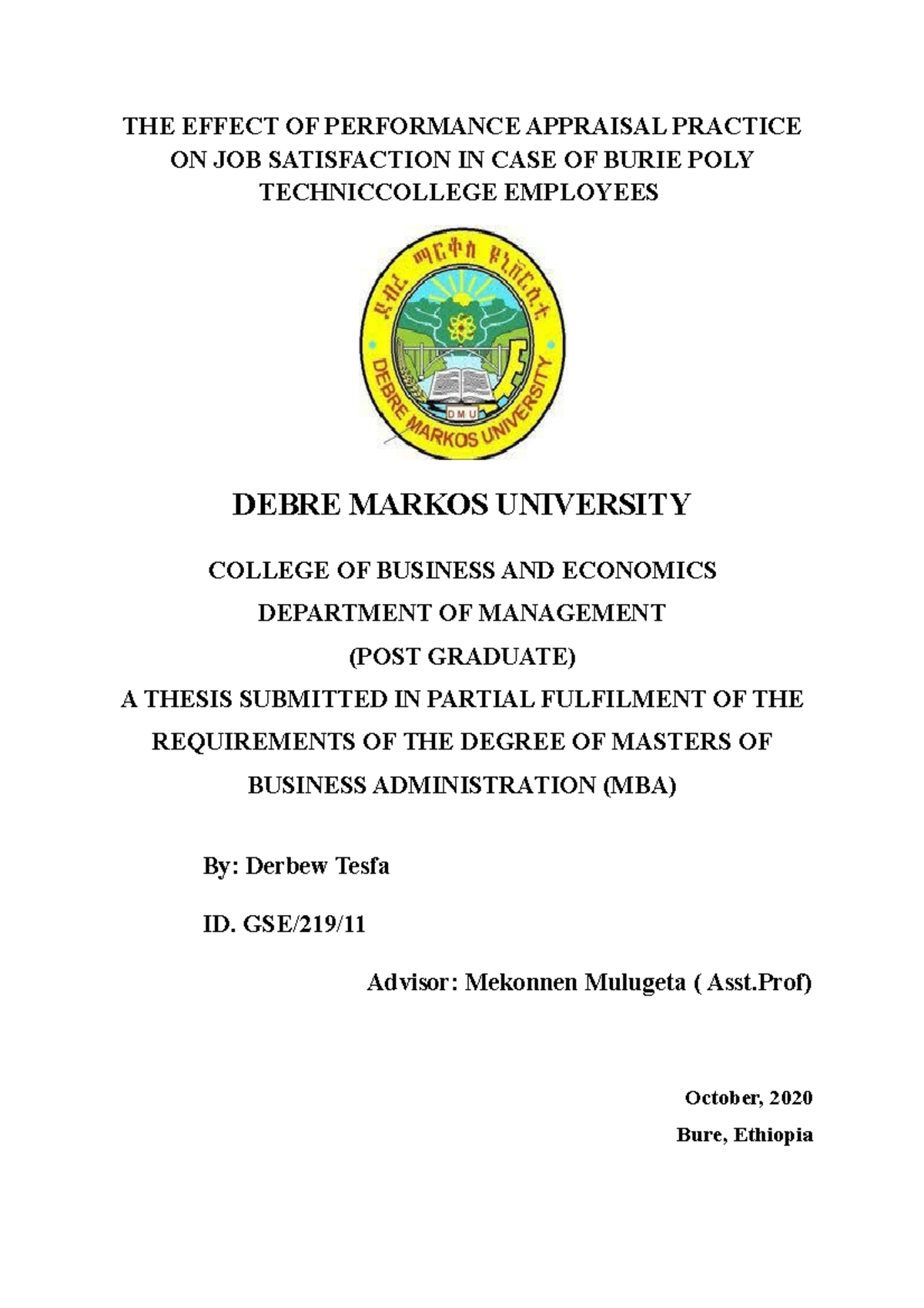 Likinaw adamu wondyfraw first Thesis Draft - THE EFFECT OF PERFORMANCE ...