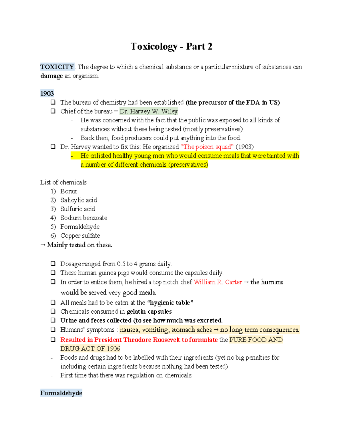 Toxicology - Part 2 - Toxic notes - Toxicology - Part 2 TOXICITY: The ...