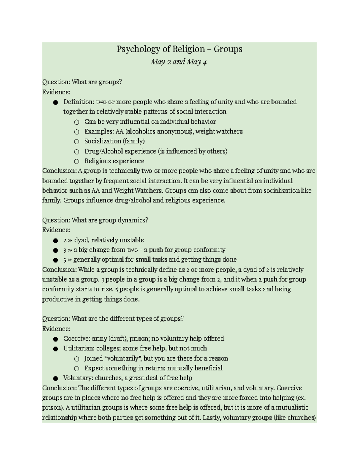 Psychology of Religion - Groups - It can be very influential on ...