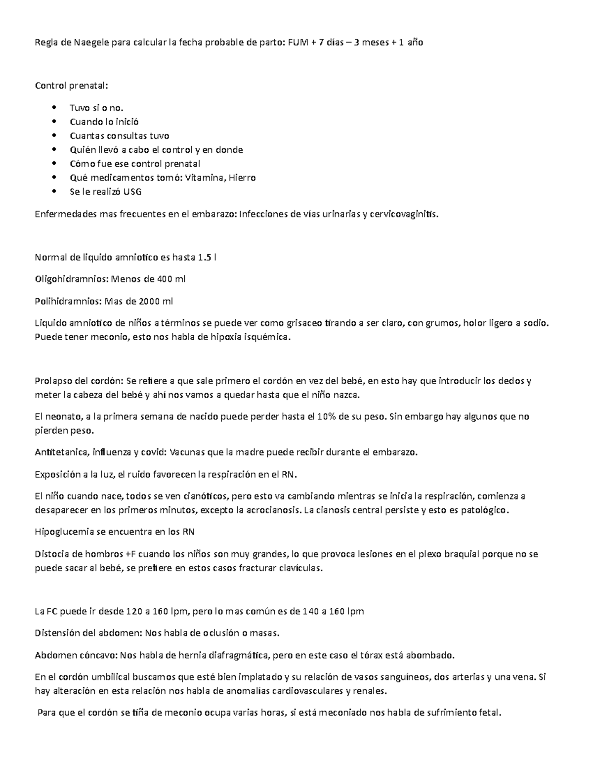 Apuntes historia clinica neonatal - Regla de Naegele para calcular la ...