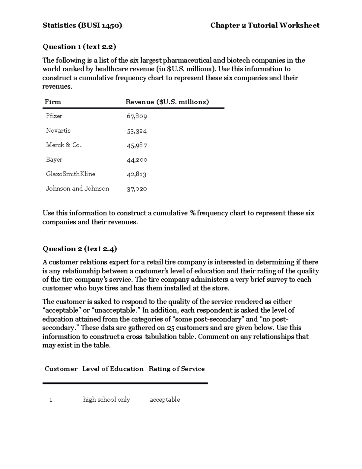 Chapter 2 Worksheet - In-class exercises - Question 1 (text 2)The ...