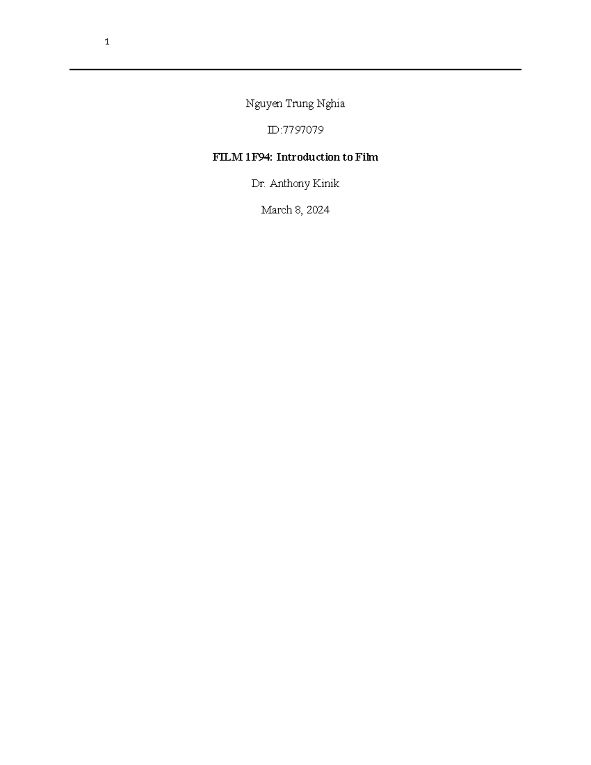 Film 1F94 Winter Essay - hiasd fsdf sdf asdf asdf sdfa asdf asdf ...