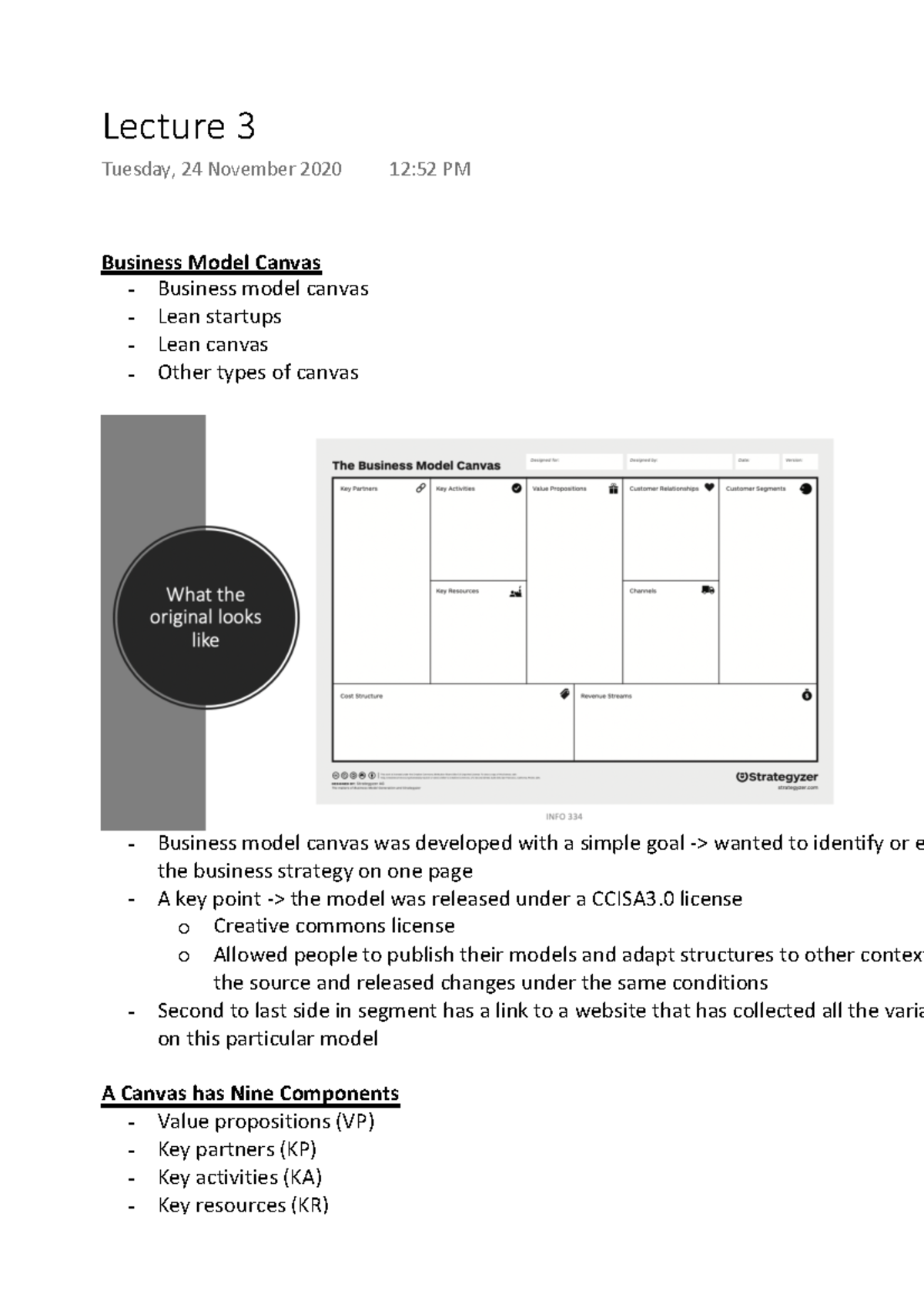 Lecture 3 - Business model canvas/Lean canvas, entrepreneurs and ...