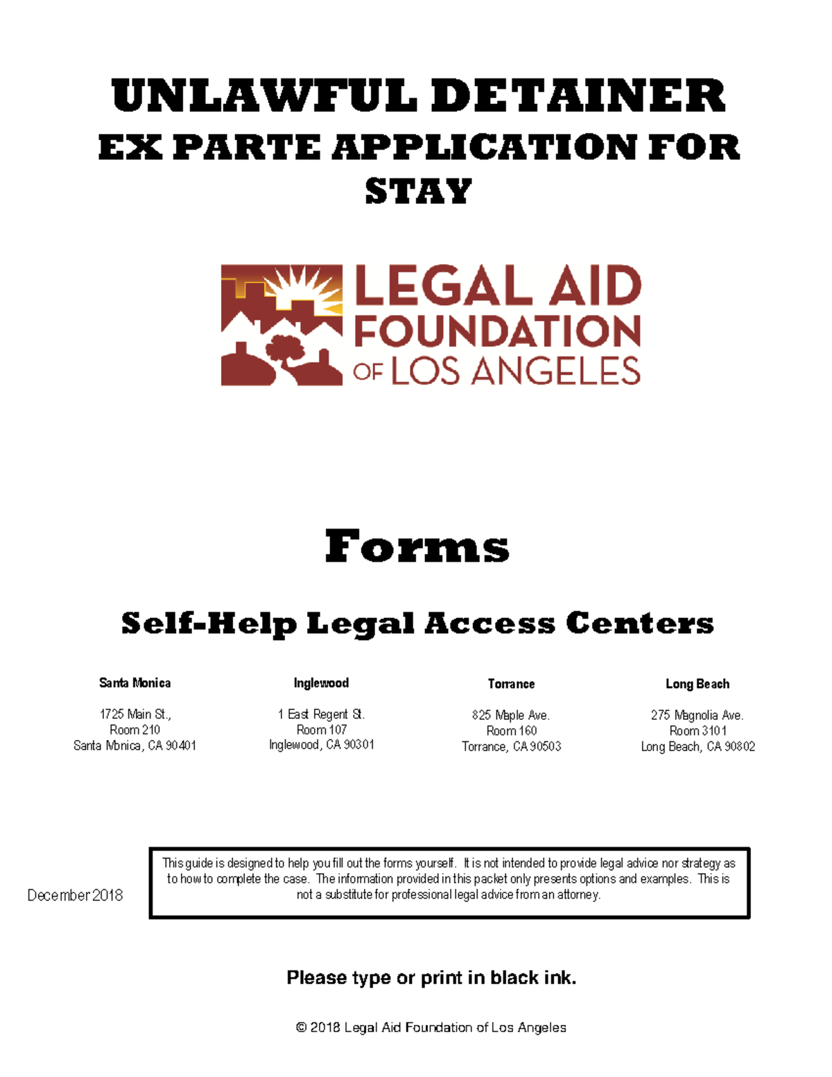 Unlawful DATAINER - UNLAWFUL DETAINER EX PARTE APPLICATION FOR STAY ...