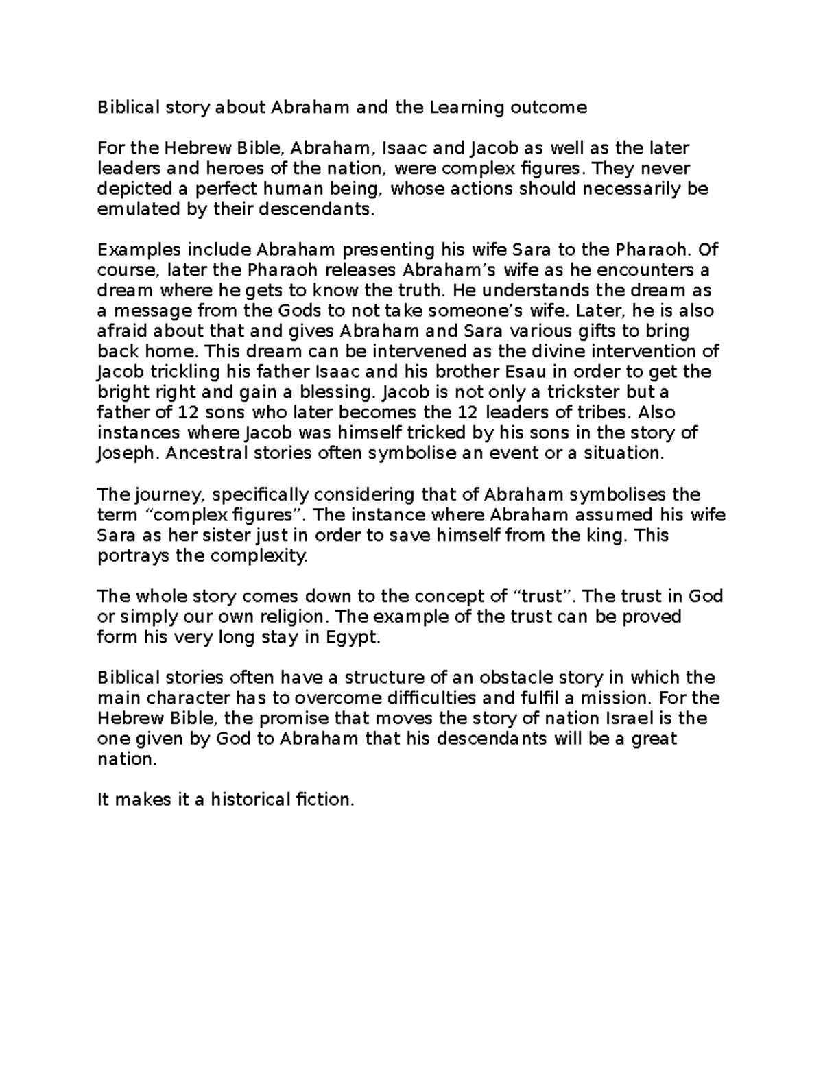 Abraham and Jacob's story - Biblical story about Abraham and the ...