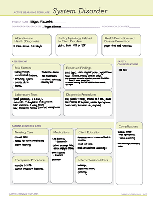 DKA alt - System Disorder ALT - NUR 145 - Studocu
