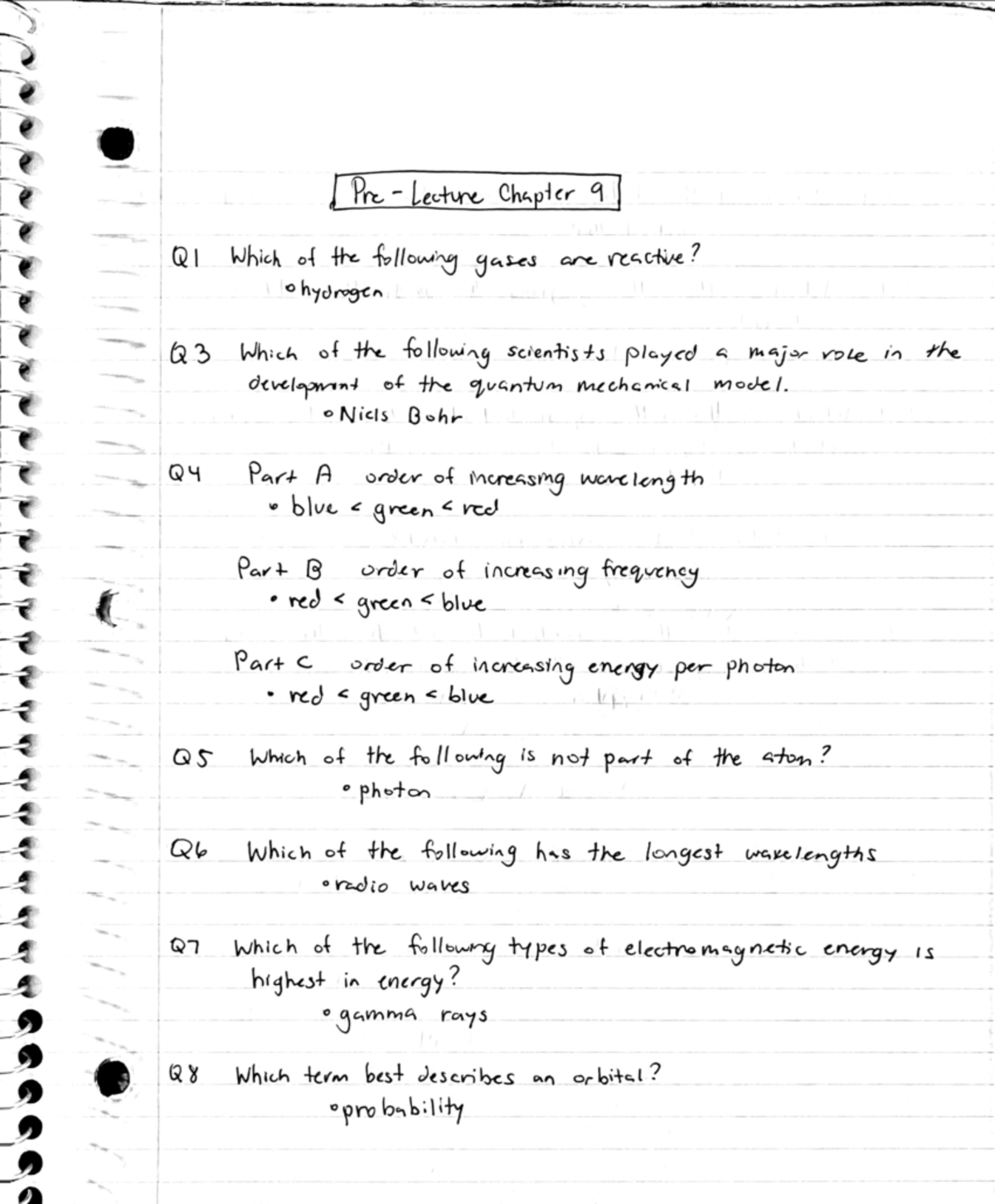 Pre Lecture Ch 9 - CHEM 100 - Studocu