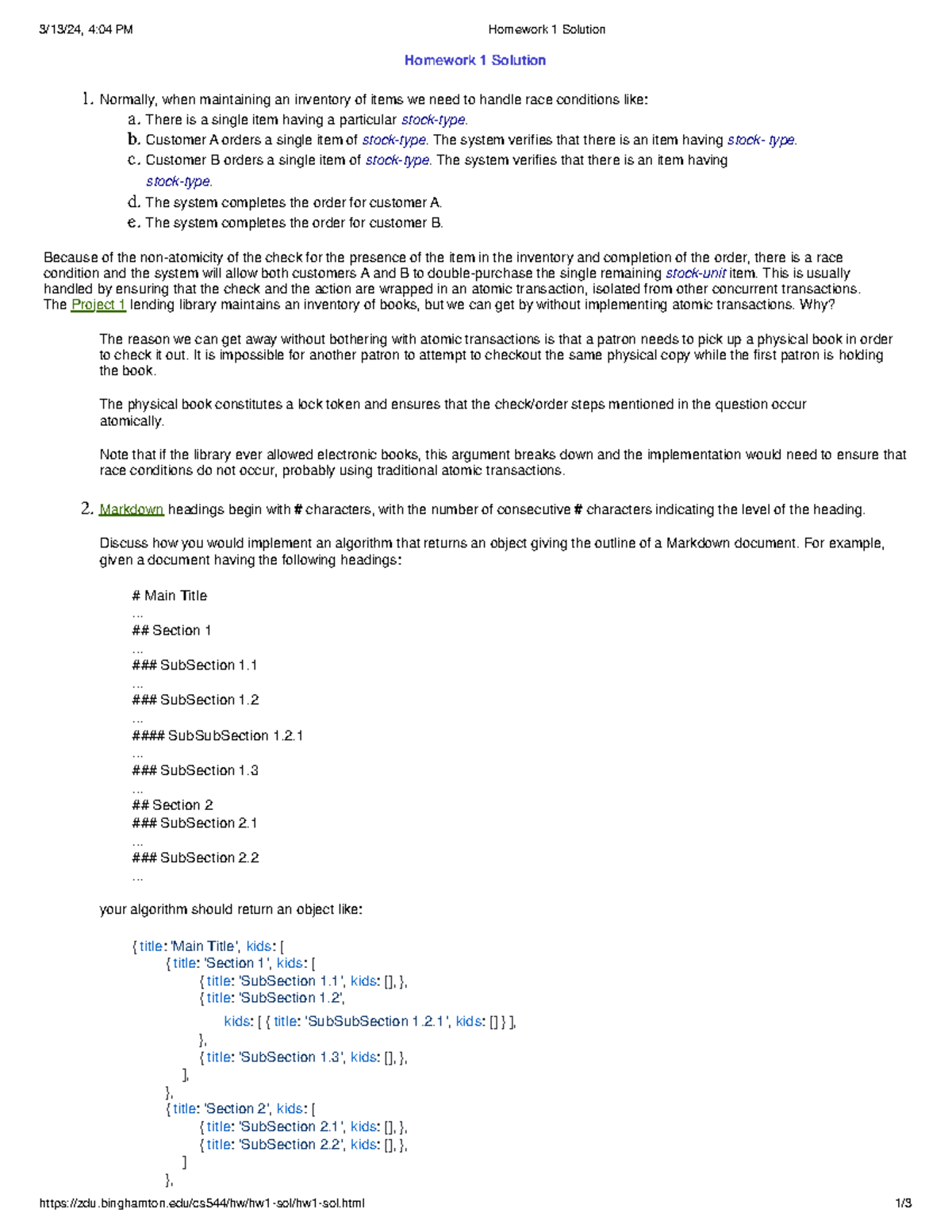 CS544Homework 1Solution 1 - 3/13/24, 4:04 PM Homework 1 Solution - Studocu