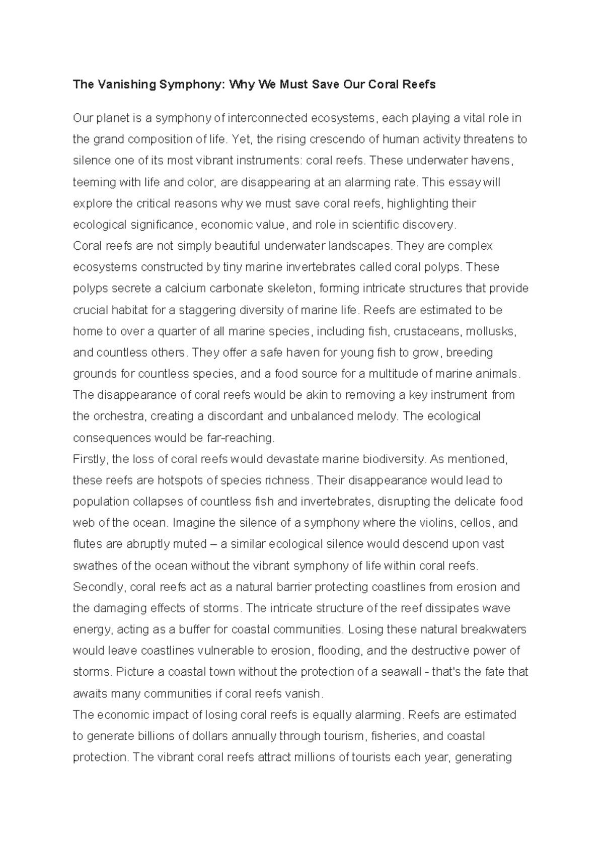 The Vanishing Symphon 3 - Yet, the rising crescendo of human activity ...