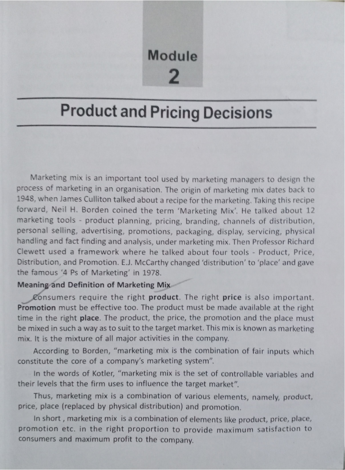 M1 essentials of marketing module 2 - Module 2 Product and Pricing ...