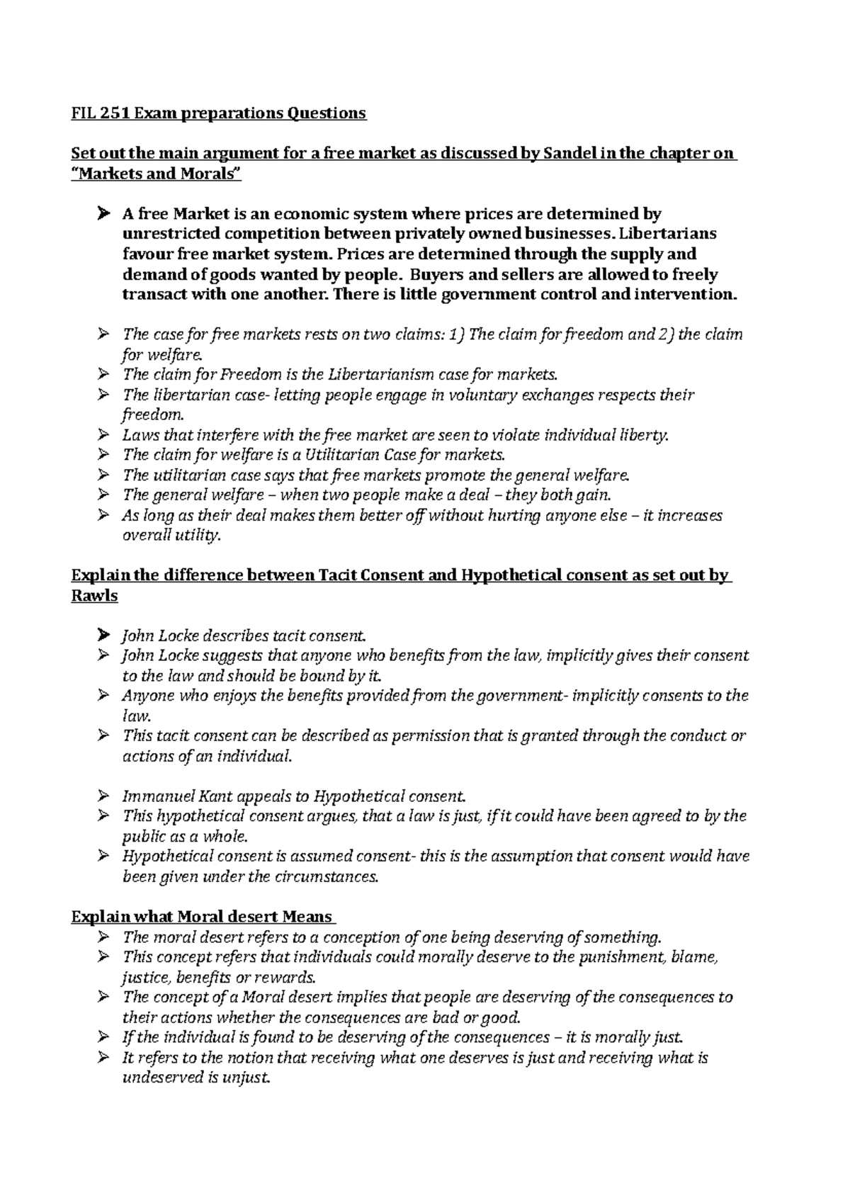 Exam prep - Exam prep notes - FIL 251 Exam preparations Questions Set ...