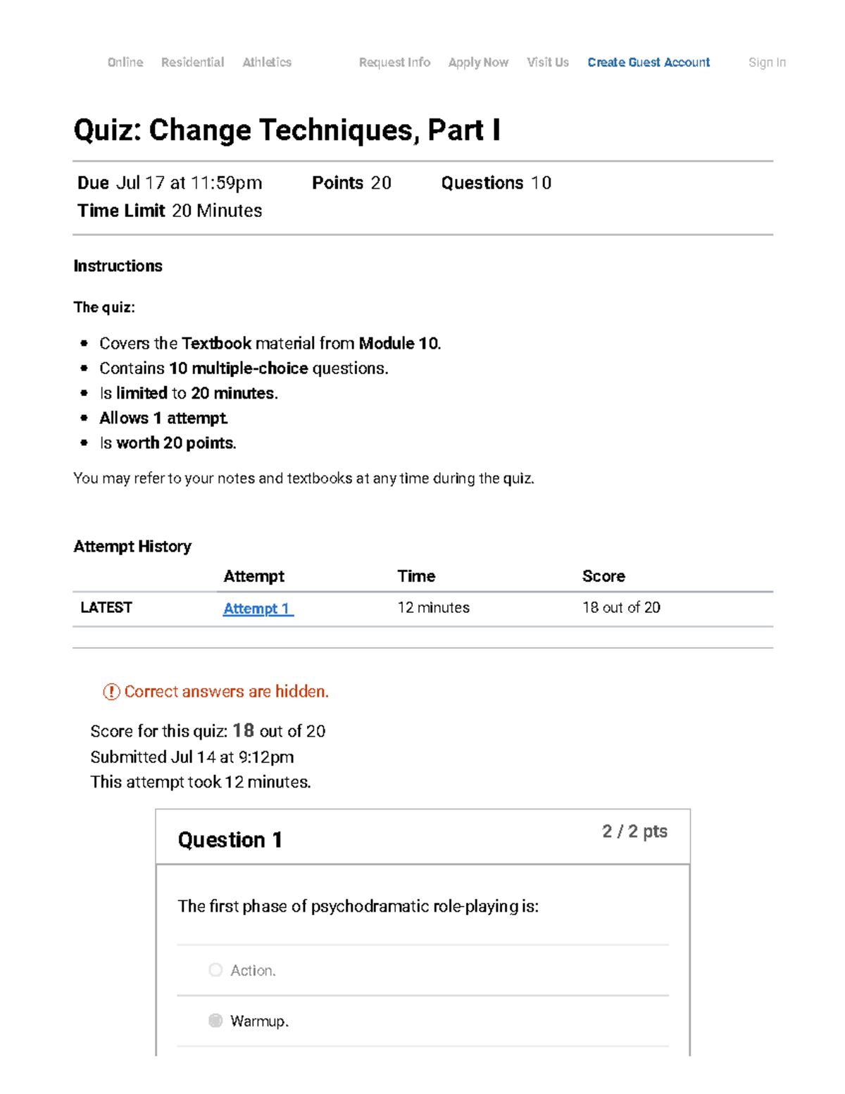 Quiz Change Techniques, Part I CEFS505 (362), COUC505 (362) - Skip to ...