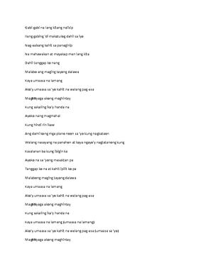 Hat - hat - Bakit gan'to? Pinaglalaruan mo lang ba ako Hindi mo ba alam ...