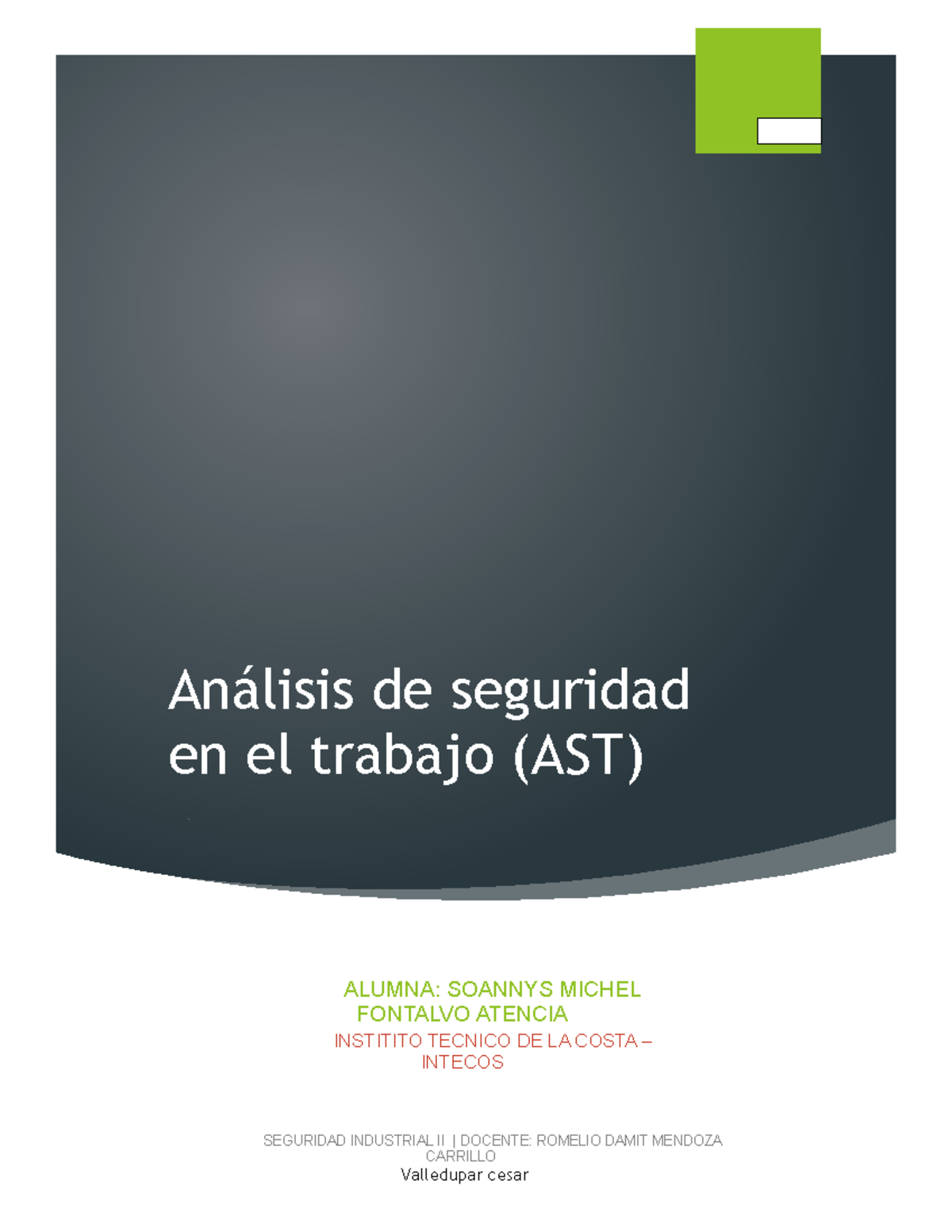 Analisis de segurdad en el trabajo II - Análisis de seguridad en el ...