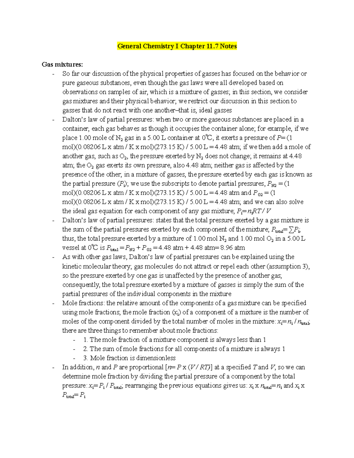 General Chemistry I Chapter 11.7 Notes - General Chemistry I Chapter 11 ...