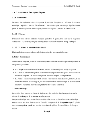 COUR Xromato Dr Mamache W Les méthodes chromatographiques L3 B S1 - 1 ...