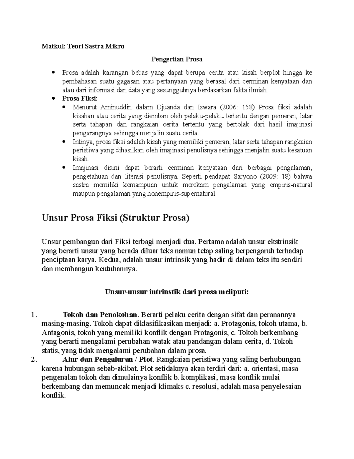 Pengertian Prosa dalam kuliah bahasa dan sastra arab - Matkul: Teori ...