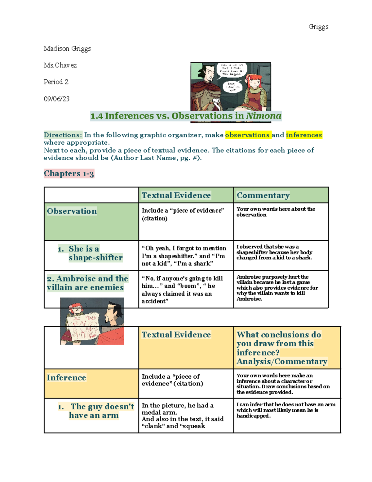1.4 Inferences vs. Observations - Griggs Madison Griggs Ms Period 2 09 ...