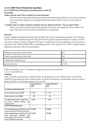 ACCG2000- WK 5 - Week 5 Lecture Notes and Examples - WEEK FIVE: Process ...