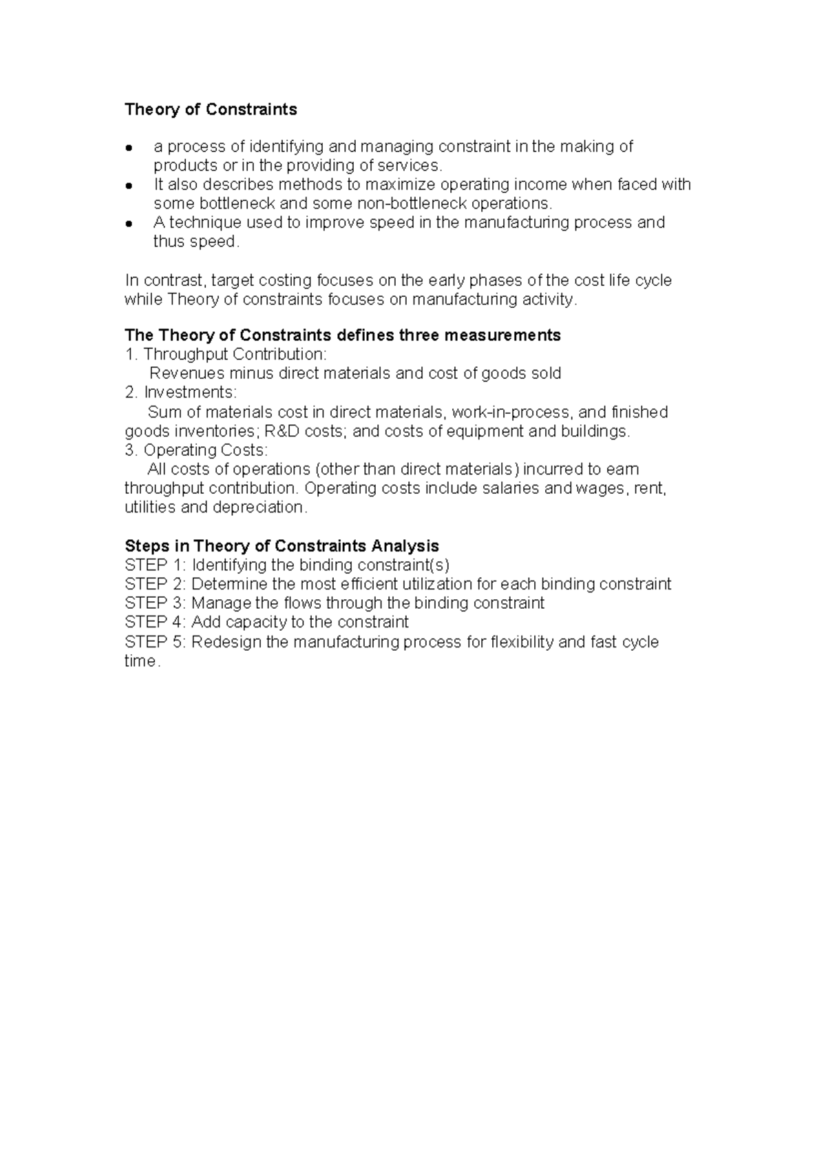 Theory-of-Constraints - Theory of Constraints a process of identifying and managing constraint ...