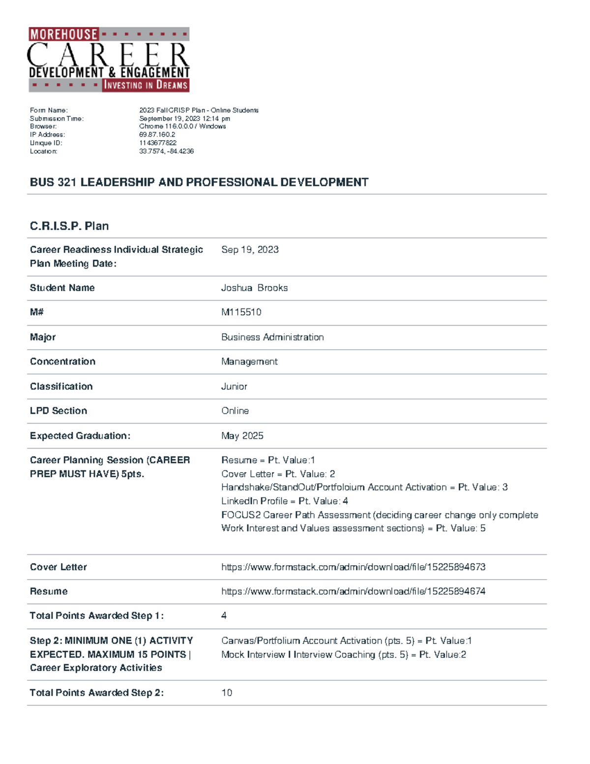 2023Fall Crispplan Online Students Data (1) - Form Name: 2023 Fall ...