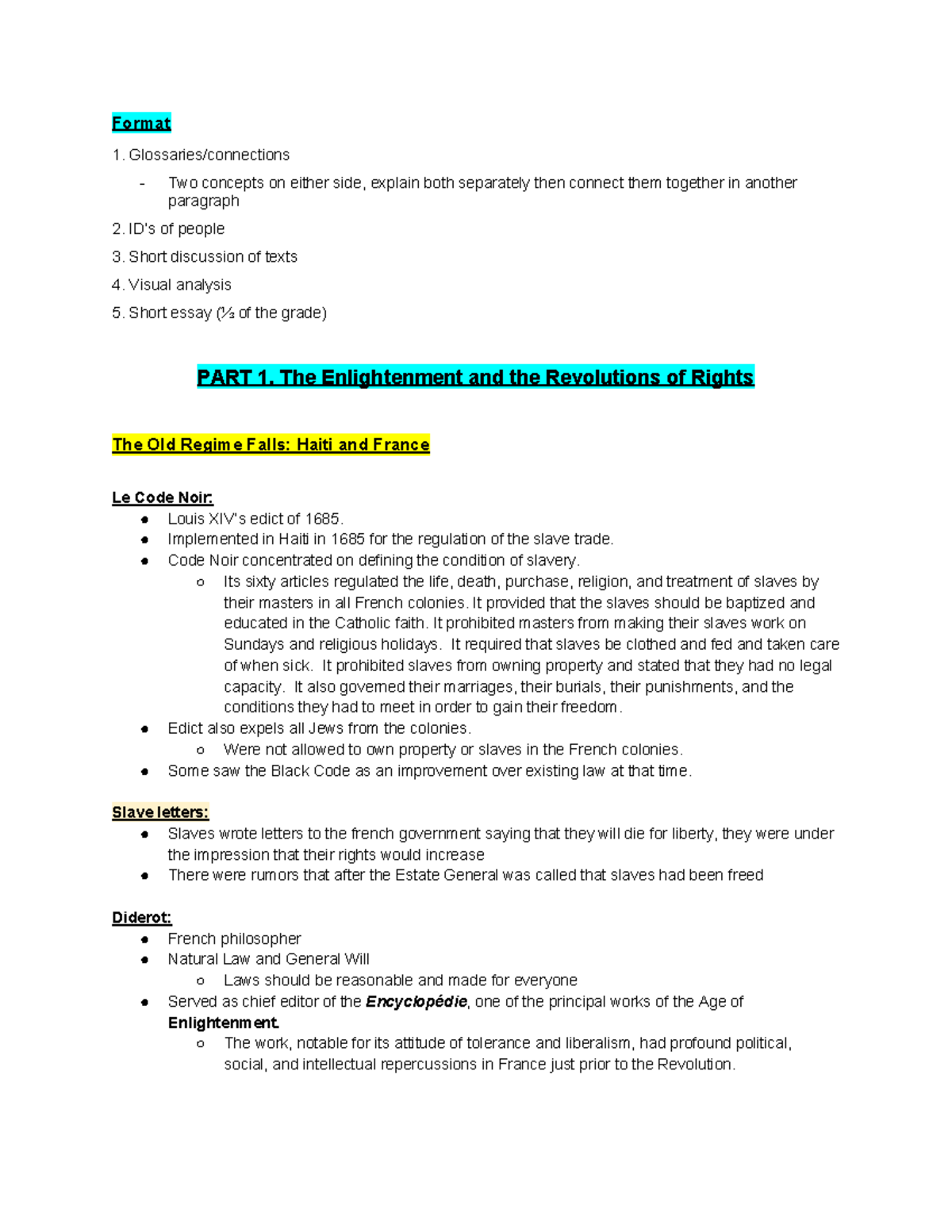 Modern Europe Midterm Study Guide - Format Glossaries/connections Two ...