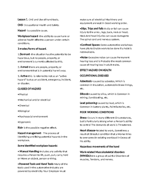 BOSH Reviewer - BOSH REVIEWER Unit 1 – Introduction to OSH Module 1 ...