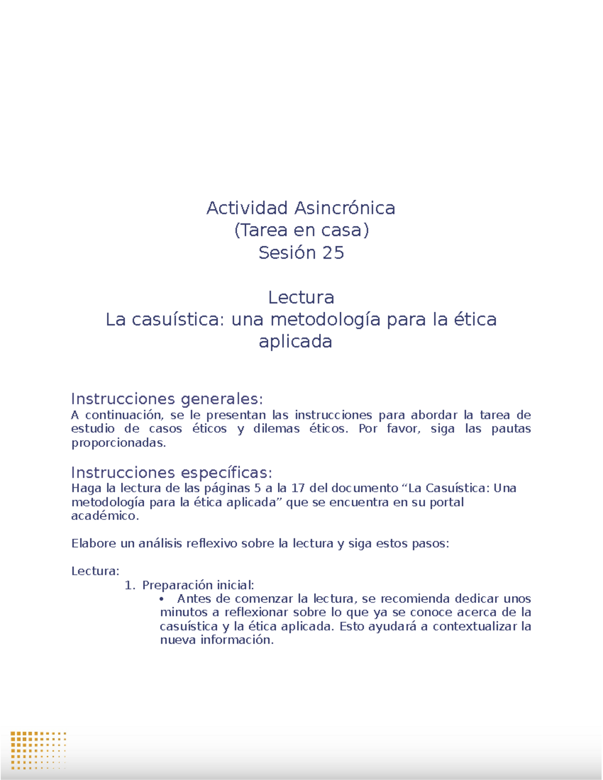 Guía sesión 25 la casuística una metodología para la ética aplicada ...
