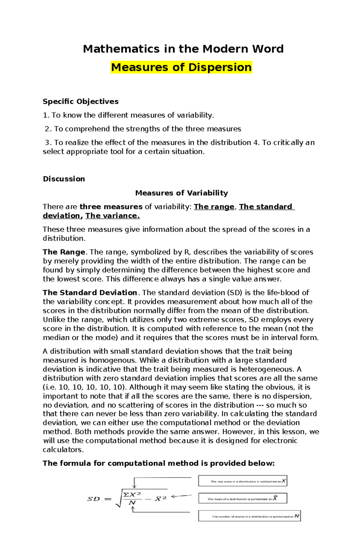 Mathematics in the Modern Word - Mathematics in the Modern Word ...