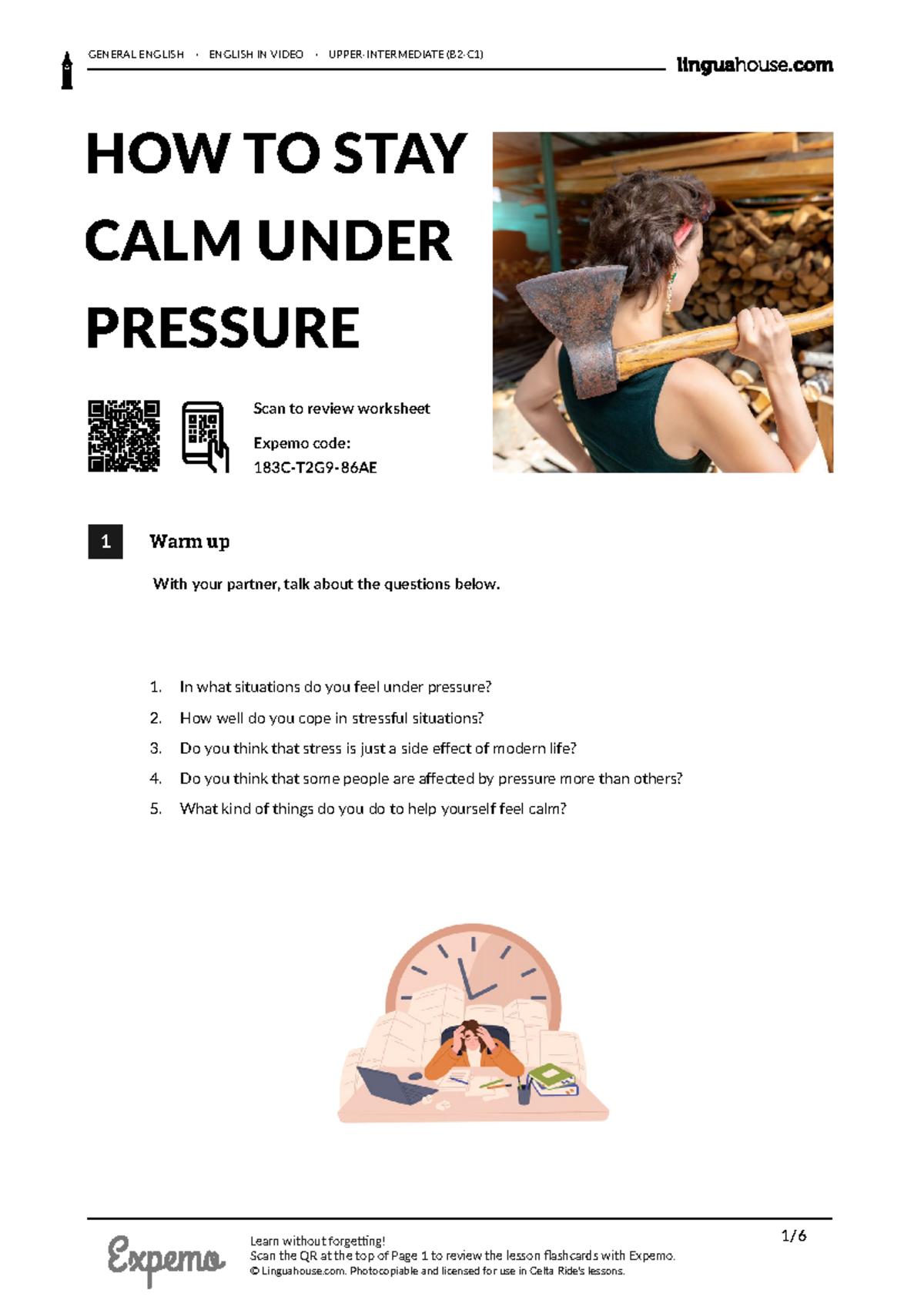 How to stay calm under pressure british english teacher bw - GENERAL ...