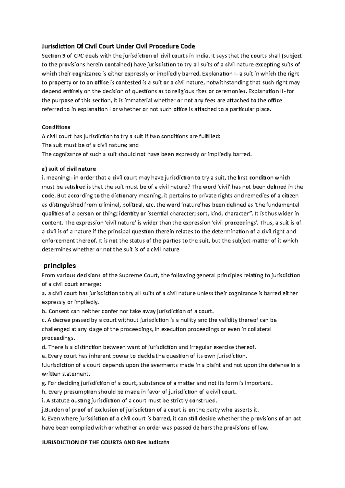 CPC (501) - This is CPC - Jurisdiction Of Civil Court Under Civil ...