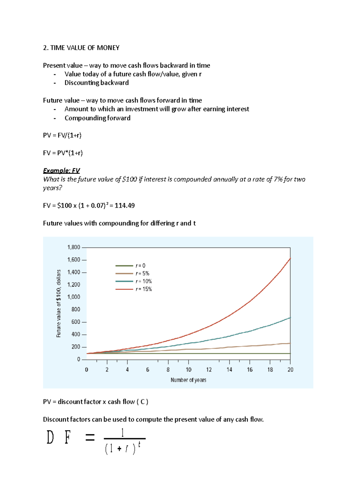 2. time value of money - NPV - TIME VALUE OF MONEY Present value – way ...