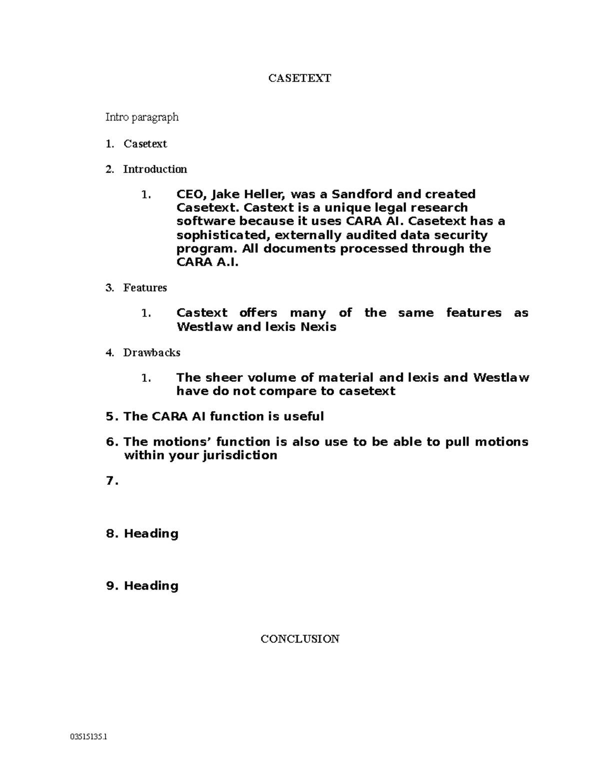 Casetext techonology for practice of law - CASETEXT Intro paragraph 1 ...