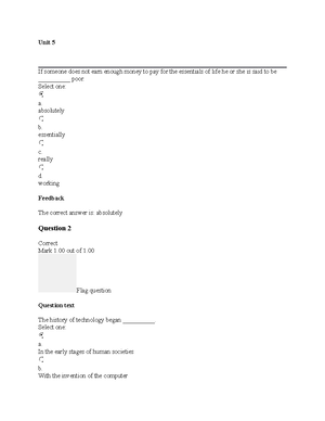 Sociology 1502 Self Quiz Unit 3 - Unit 3 Started on Thursday, 15 ...