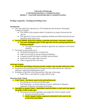 Module 1B - Chapter 1 Introduction to Criminal Procedure - University ...