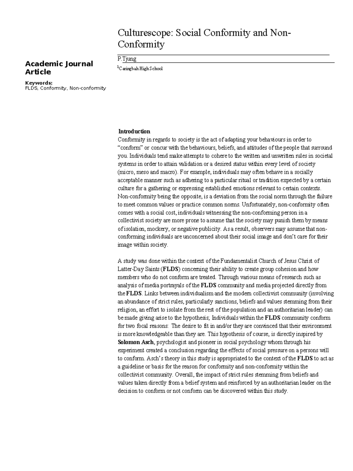 Society and Culture T3 Journal Article - Academic Journal Article ...