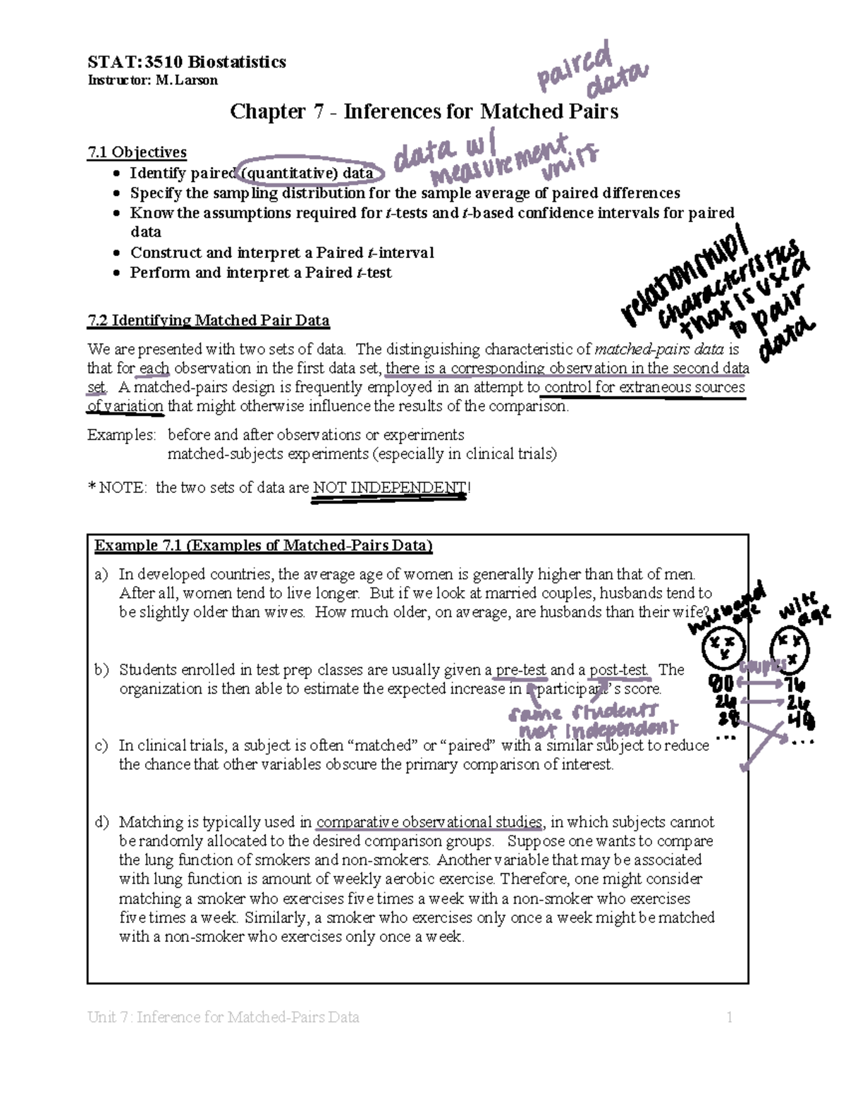 2020-biostatistics-lecture notes chapter 7 - STAT:3510 Biostatistics ...